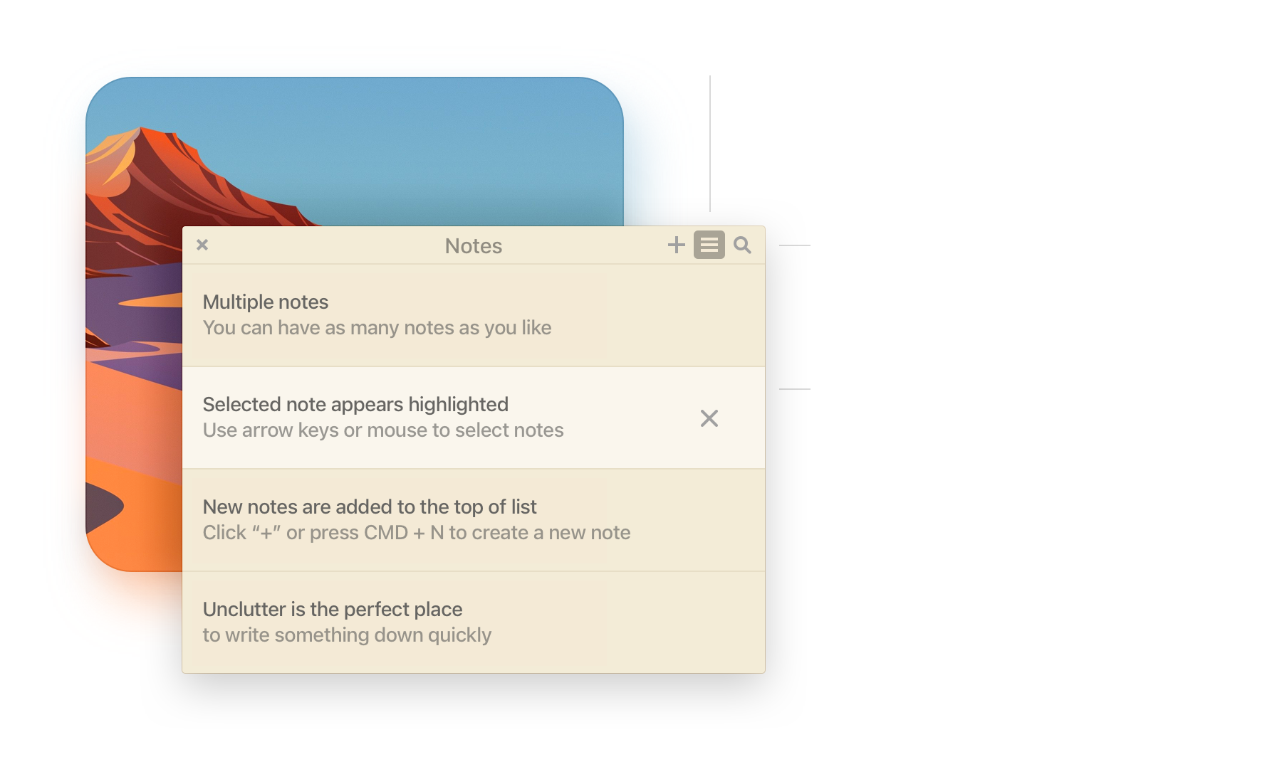Unclutter Notes - Best for quick note taking. Like sticky notes for Mac